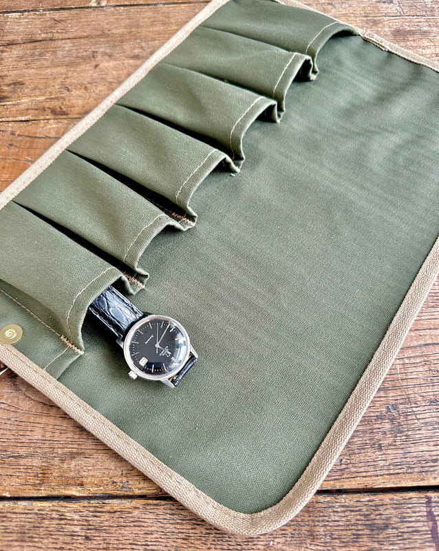 Watch Roll in Waxed Canvas & Leather | ARTIFACT - Made in USA