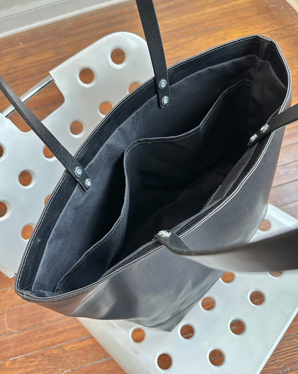 Full Grain Harness Leather Tote - Black | ARTIFACT | Made in USA