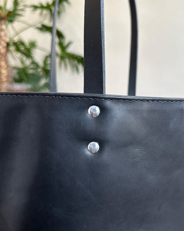 Full Grain Harness Leather Tote - Black | ARTIFACT | Made in USA