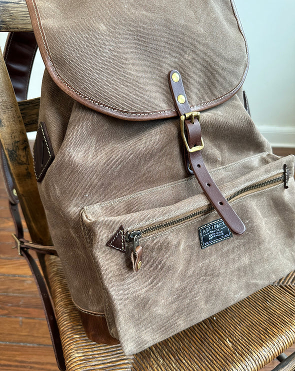 Rucksack Backpack in Waxed Canvas & Leather | ARTIFACT | Made in USA