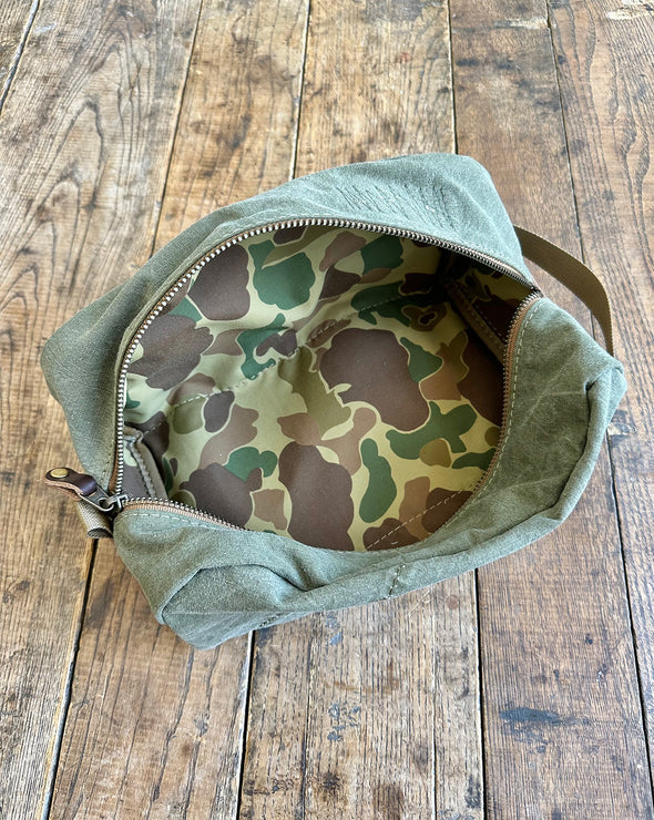 Dopp Kit Toiletry Bag in Upcycled WWII Shelter Half | ARTIFACT | Made ...