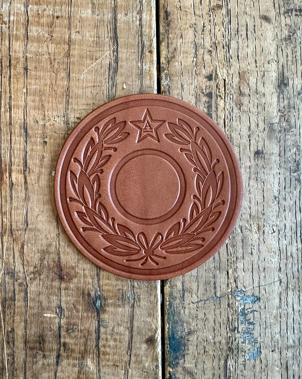 Leather Coaster Vintage Military Laurel Wreath | ARTIFACT - Made in USA