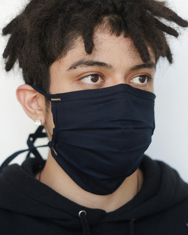 Navy Cotton Reusable Mask w/ Ties | ARTIFACT | Made in USA
