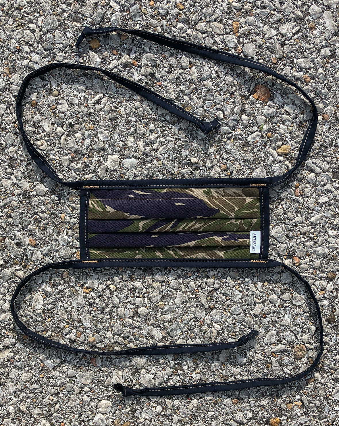 Tigerstripe Camo Camouflage Reusable Cotton Mask w/ Ties | Made in USA