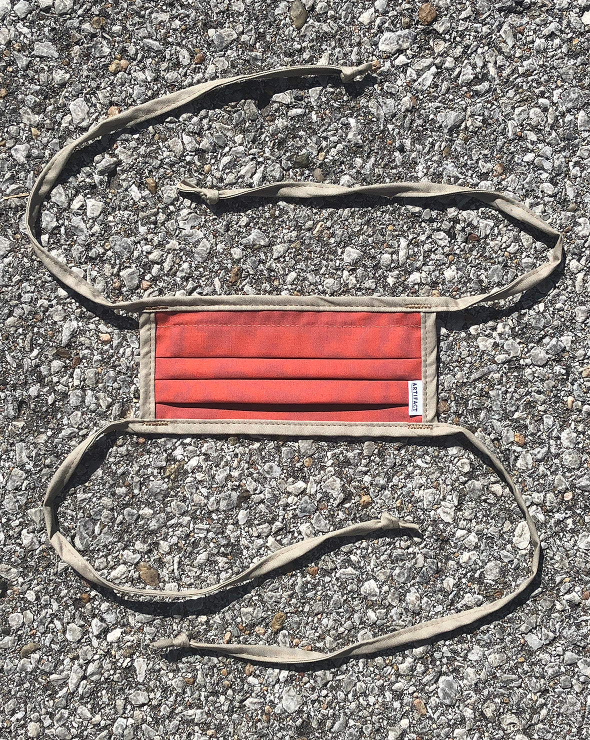 ARTIFACT Papaya Cotton Mask w/ Ties - Made in USA