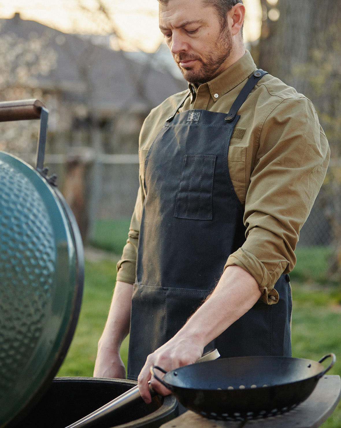 Grill Apron | Waxed Canvas & Leather | ARTIFACT | Made in USA