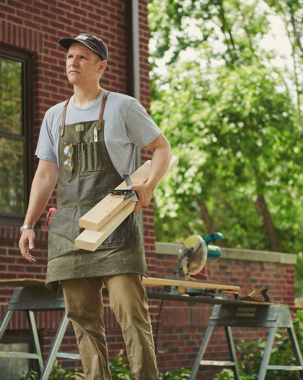 Woodworking Workshop Apron w/ Leather Y-Strap | ARTIFACT | Made in USA