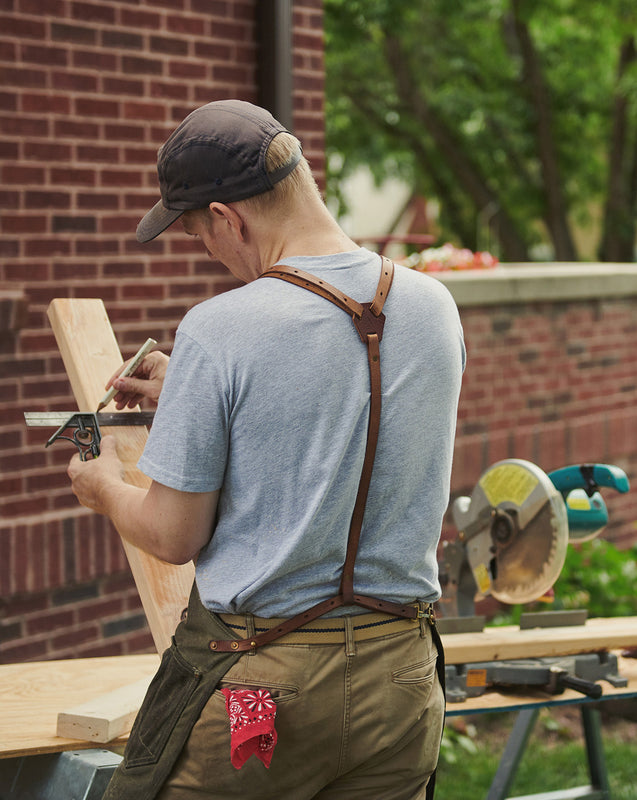 Woodworking Workshop Apron w/ Leather Y-Strap | ARTIFACT | Made in USA